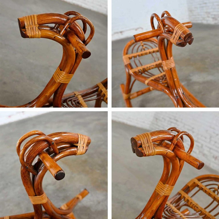 Mid-Century Modern Stylized Rattan Rocking Horse For Sale at 1stDibs