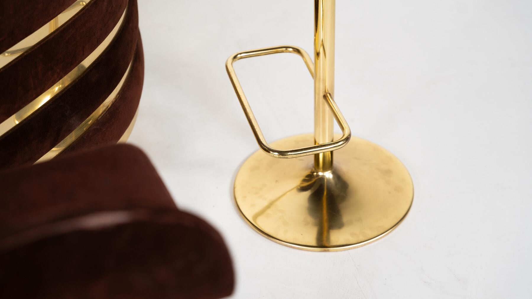 Mid-Century Modern Suede Bar by Willy Rizzo with 2 Stools , Italy ...