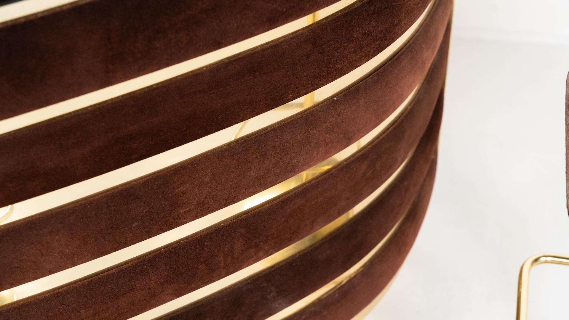 Mid-Century Modern Suede Bar by Willy Rizzo with 2 Stools , Italy ...