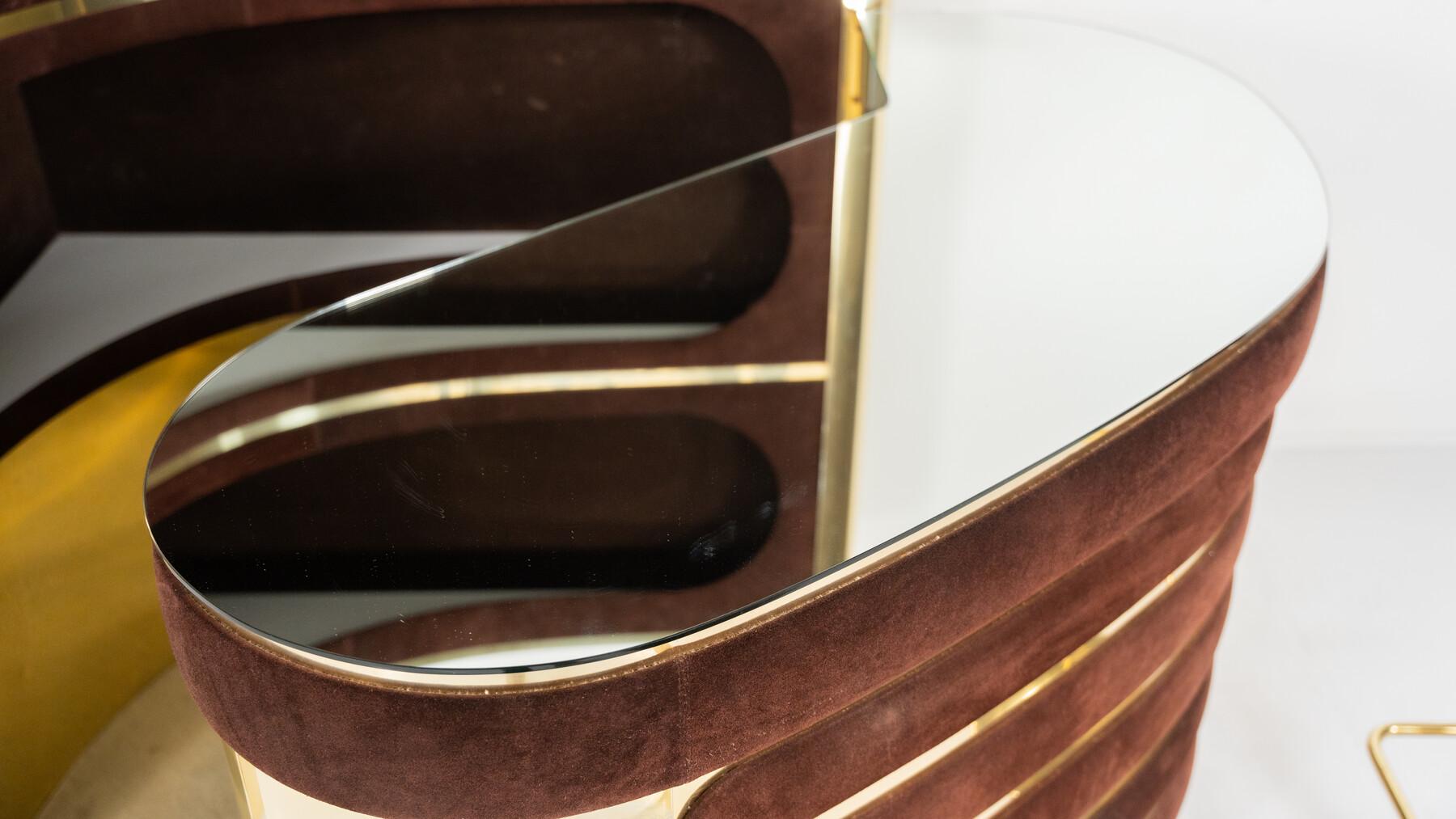 Mid-Century Modern Suede Bar by Willy Rizzo with 2 Stools , Italy ...