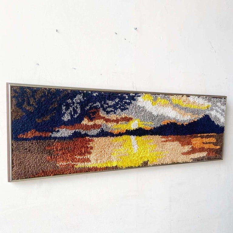 Mid-Century Modern Sunset Textile Art For Sale at 1stDibs