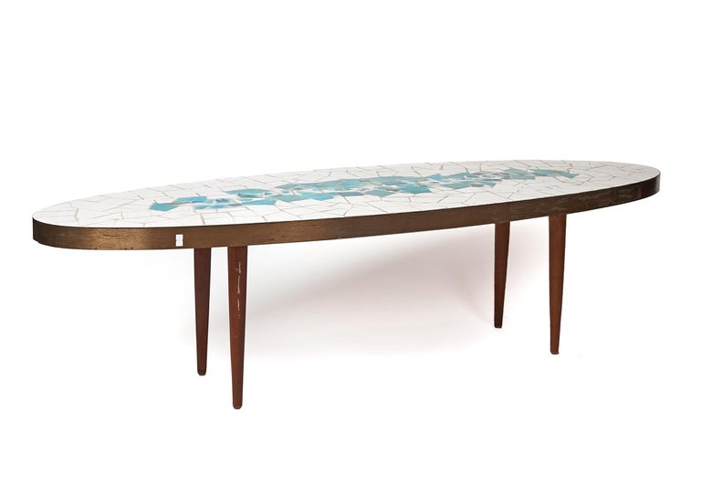 Mid-Century Modern Surfboard Tile Table at 1stDibs