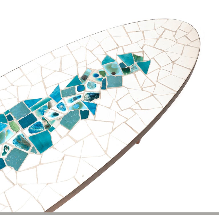Mid-Century Modern Surfboard Tile Table at 1stDibs