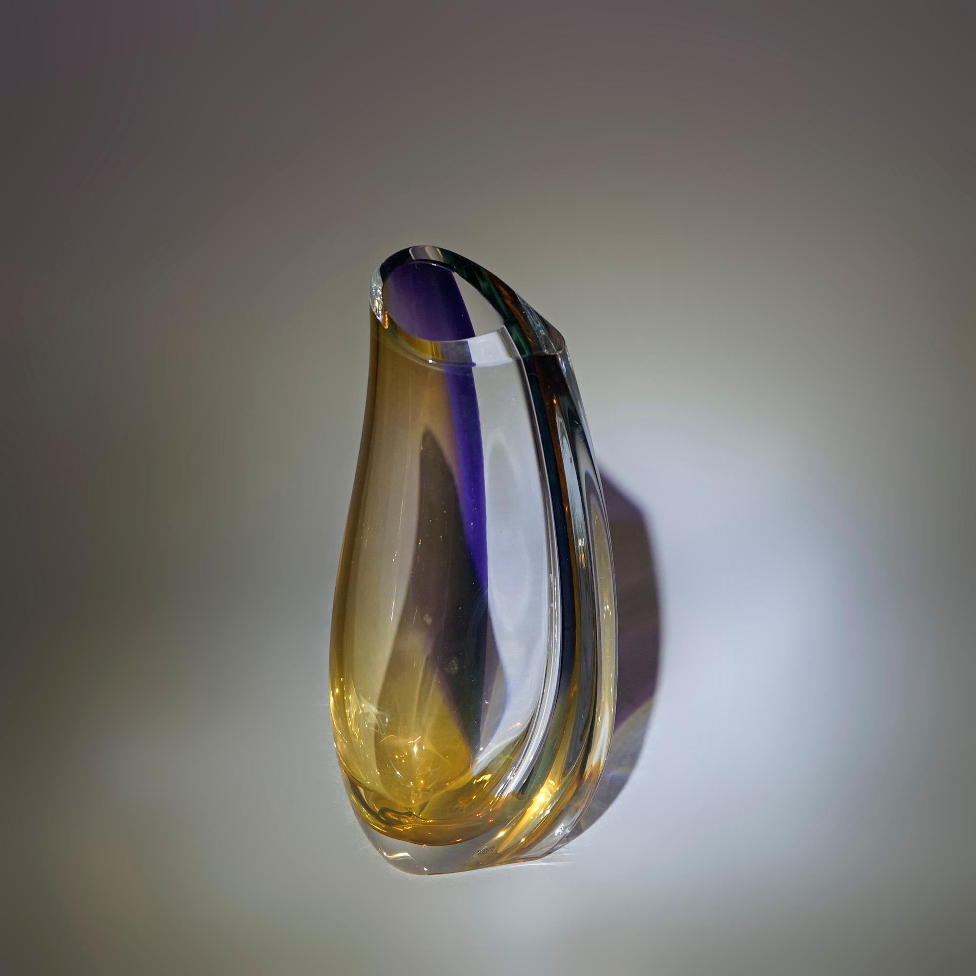 Mid Century Modern Swedish Kosta Boda Glass Tear Drop Flower Vase ...