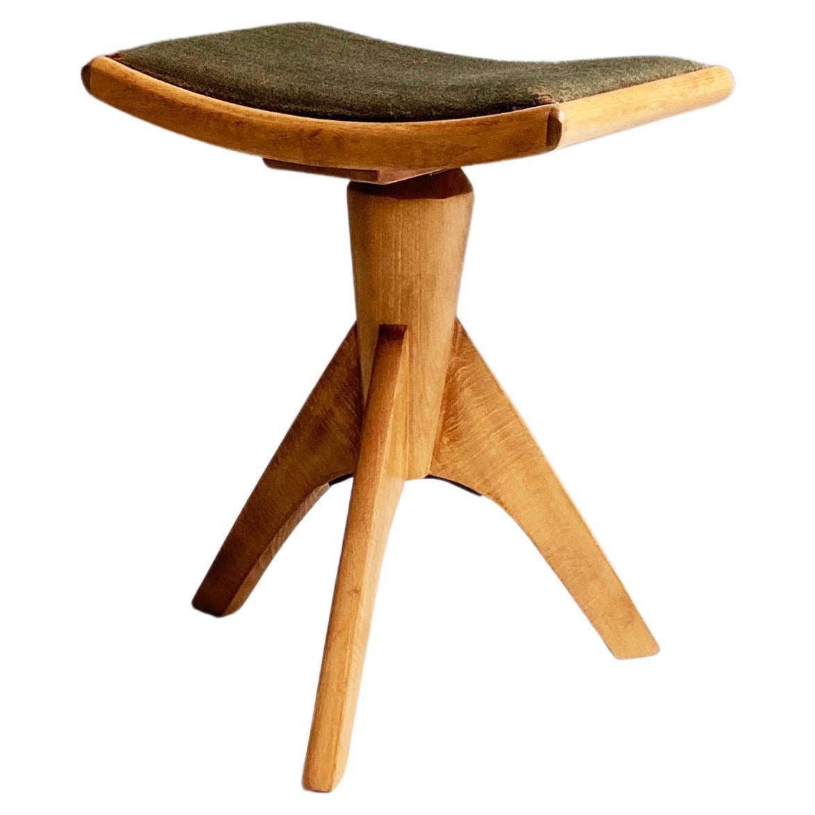 Mid-Century Modern Wooden Working Stool, 1960s France For Sale at 1stDibs