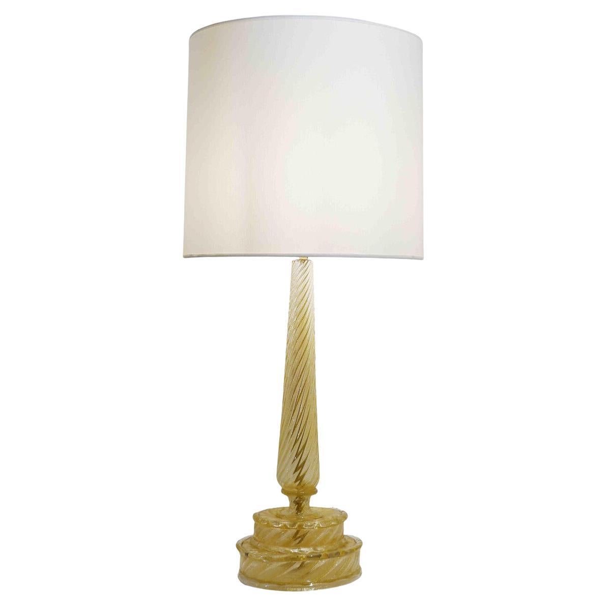 Mid-Century White Murano Glass Table Lamp by Barovier and Toso, Italy ...