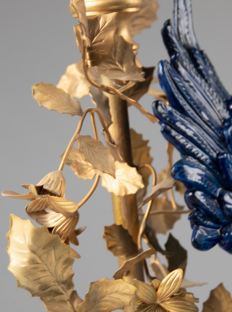 Mid-Century Modern Table Lamp with Sèvres Ceramic Parrot For Sale at ...