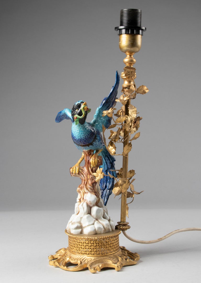 Mid-Century Modern Table Lamp with Sèvres Ceramic Parrot For Sale at ...