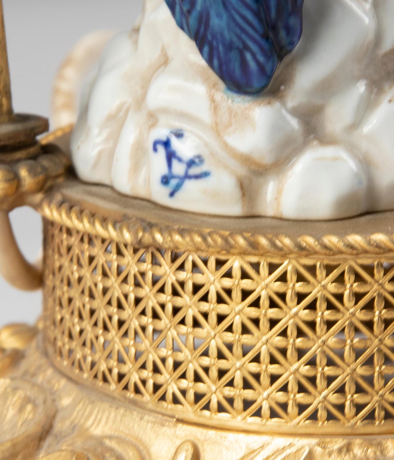 Mid-Century Modern Table Lamp with Sèvres Ceramic Parrot For Sale at ...