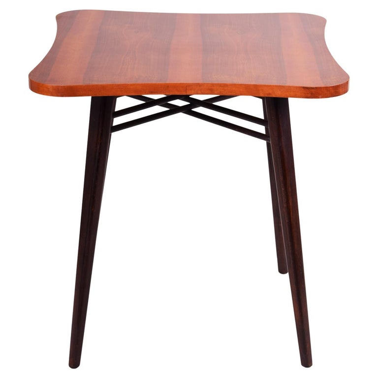 Mid-Century Modern Table Made in '40s Czechia, Non Restored Walnut For ...