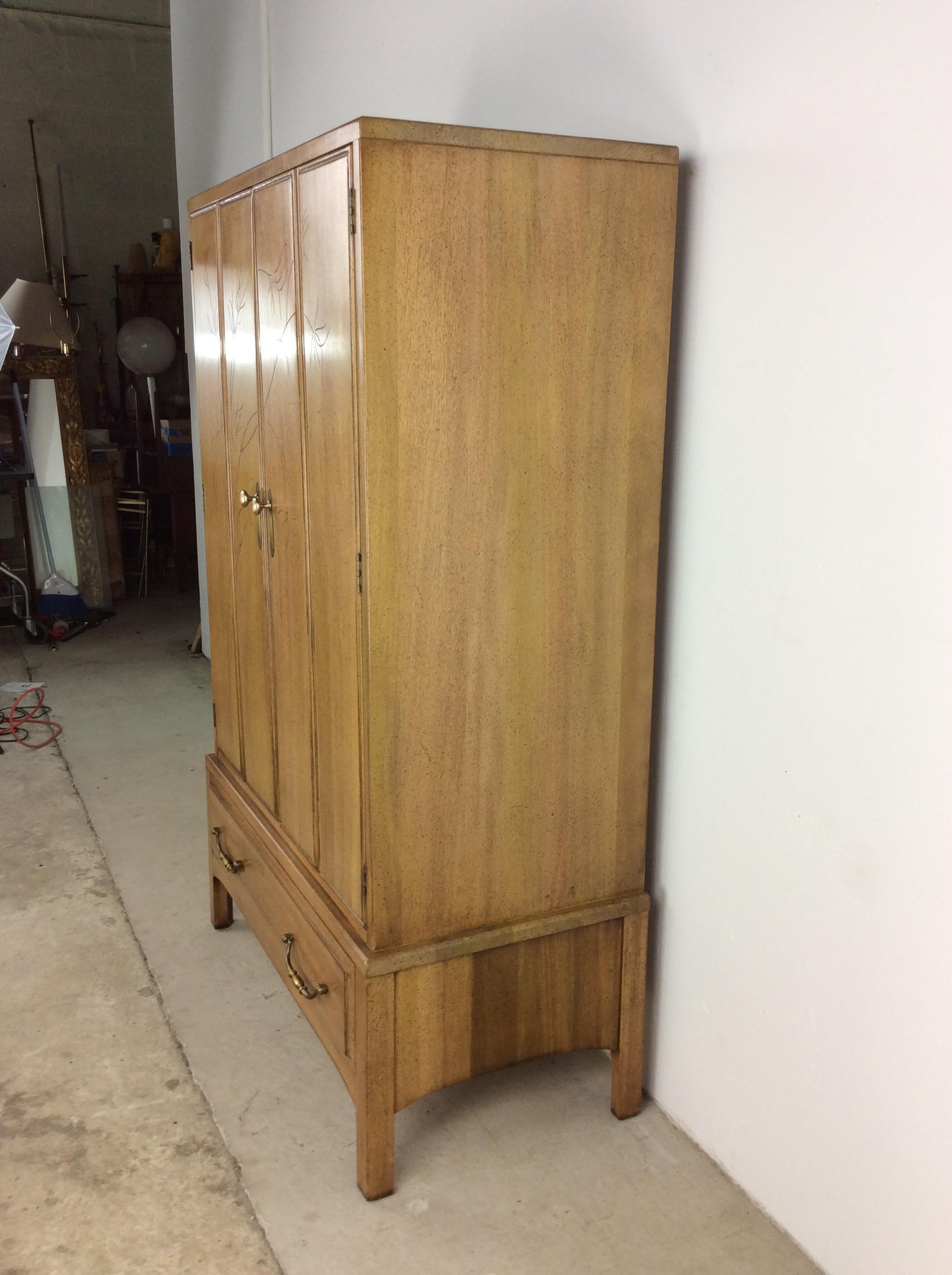 Mid-Century Modern Tall Armoire by Davis Furniture For Sale at 1stDibs