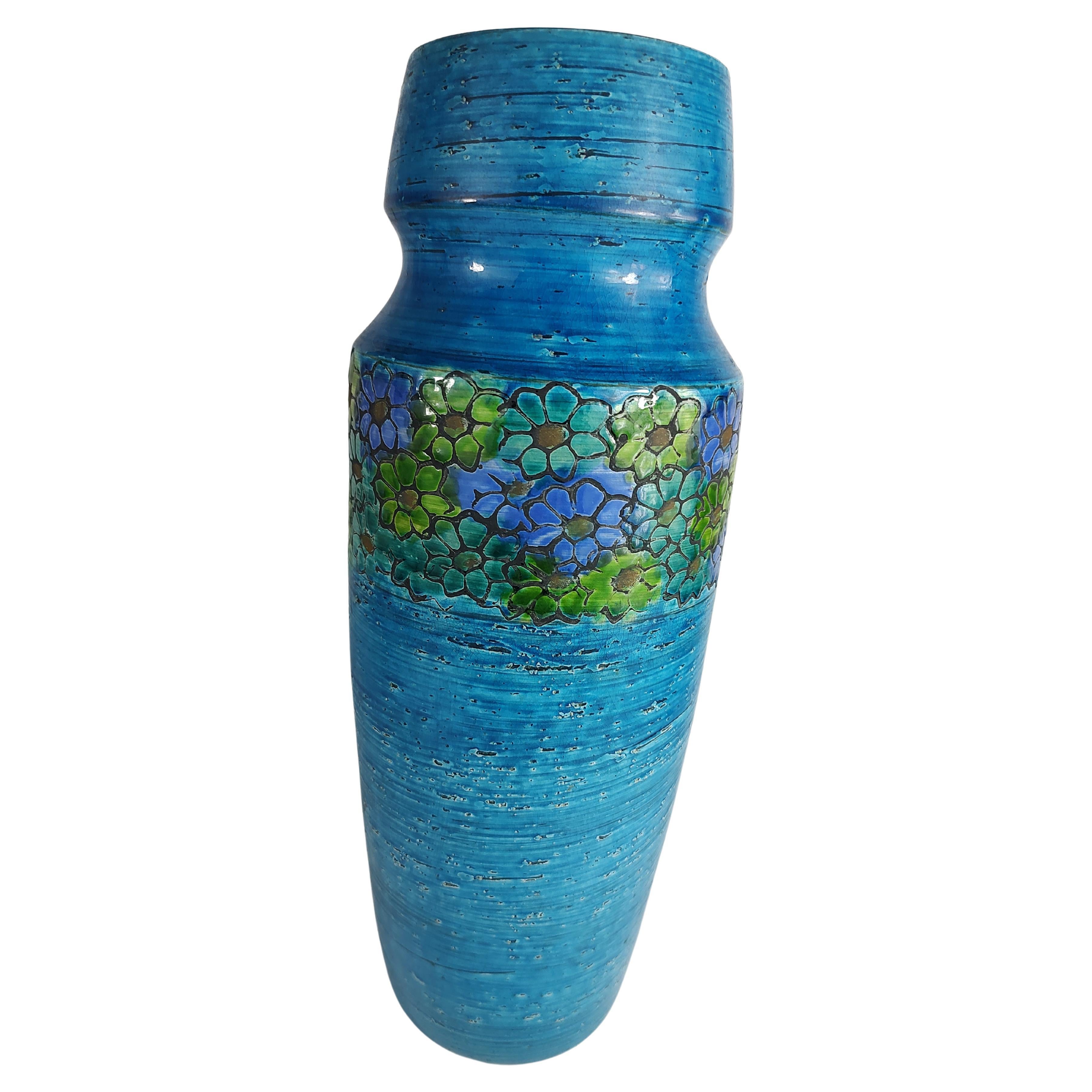 Mid Century Modern Tall Rimini Blue Vase by Bitossi and Aldo Tura ...