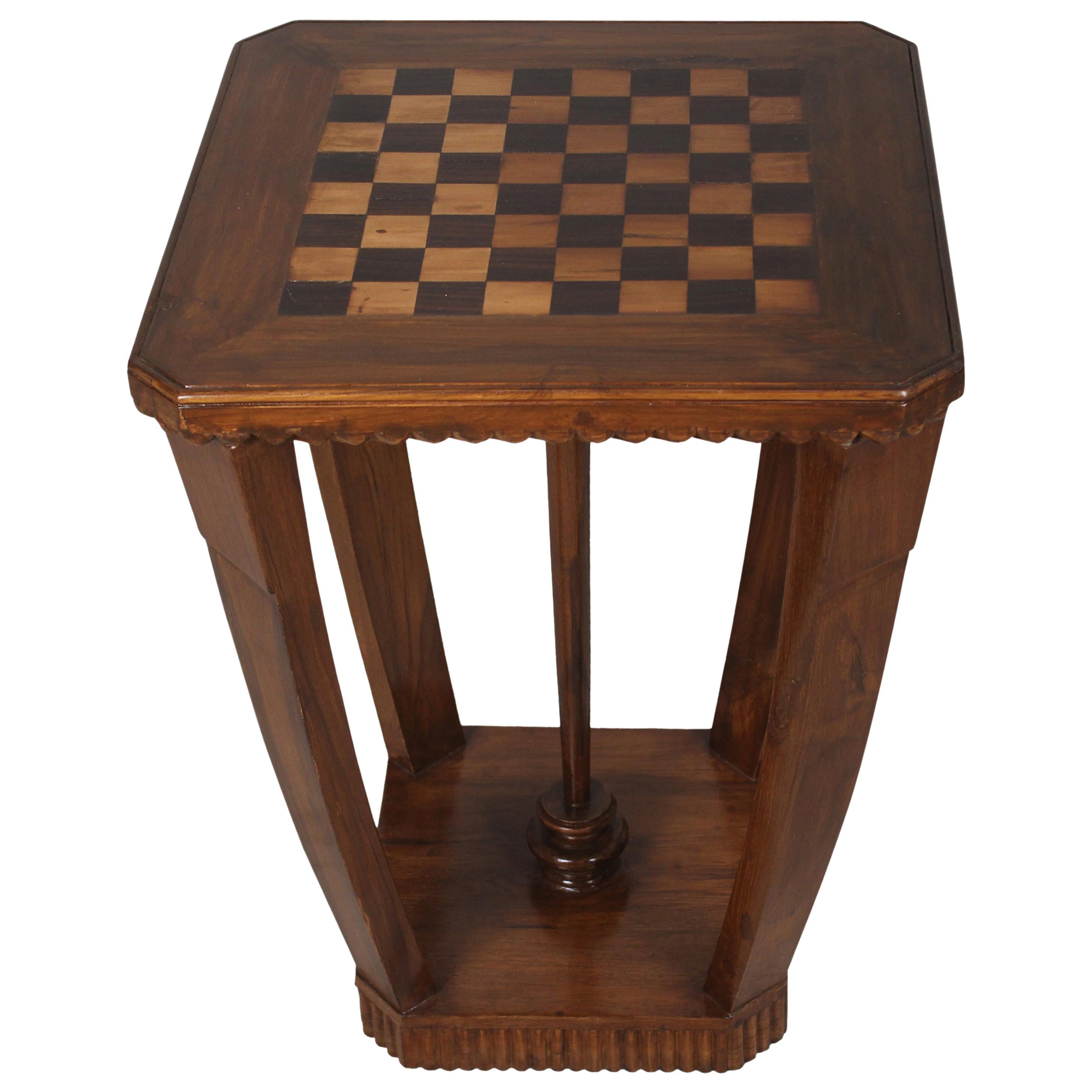 Mid-Century Modern Teak and Rosewood Chess or Checkerboard Table, Pair ...