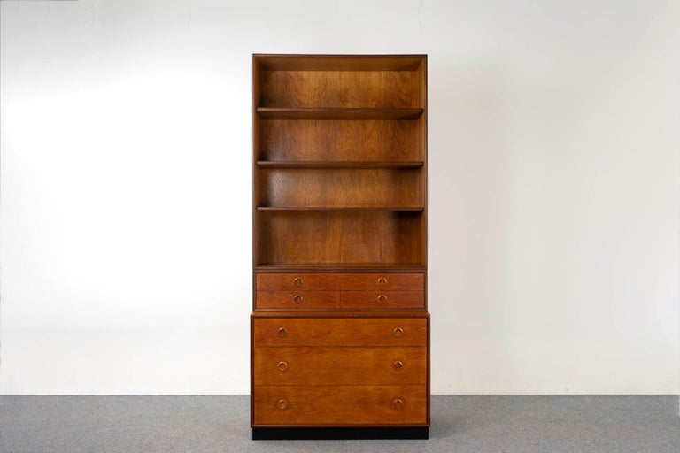 Mid Century Modern Teak Bookcase with Drawers For Sale at 1stDibs