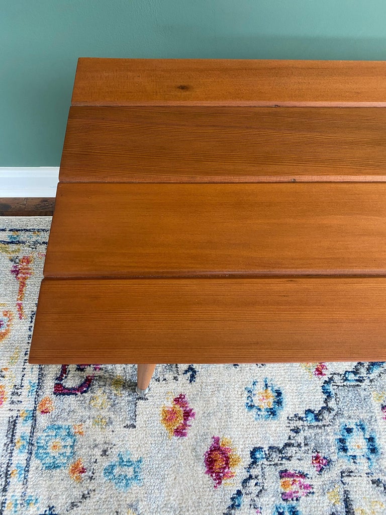 Mid-Century Modern Teak Danish Bench Table For Sale at 1stDibs