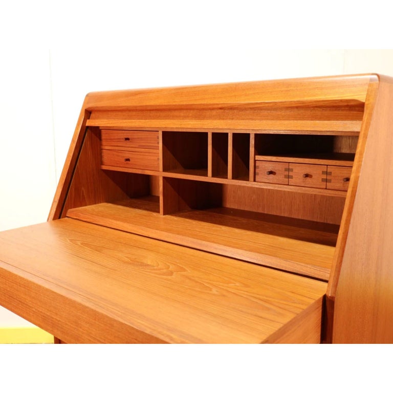 Mid Century Modern Teak Danish Bureau Secretaire by Dyrlund Work Desk ...