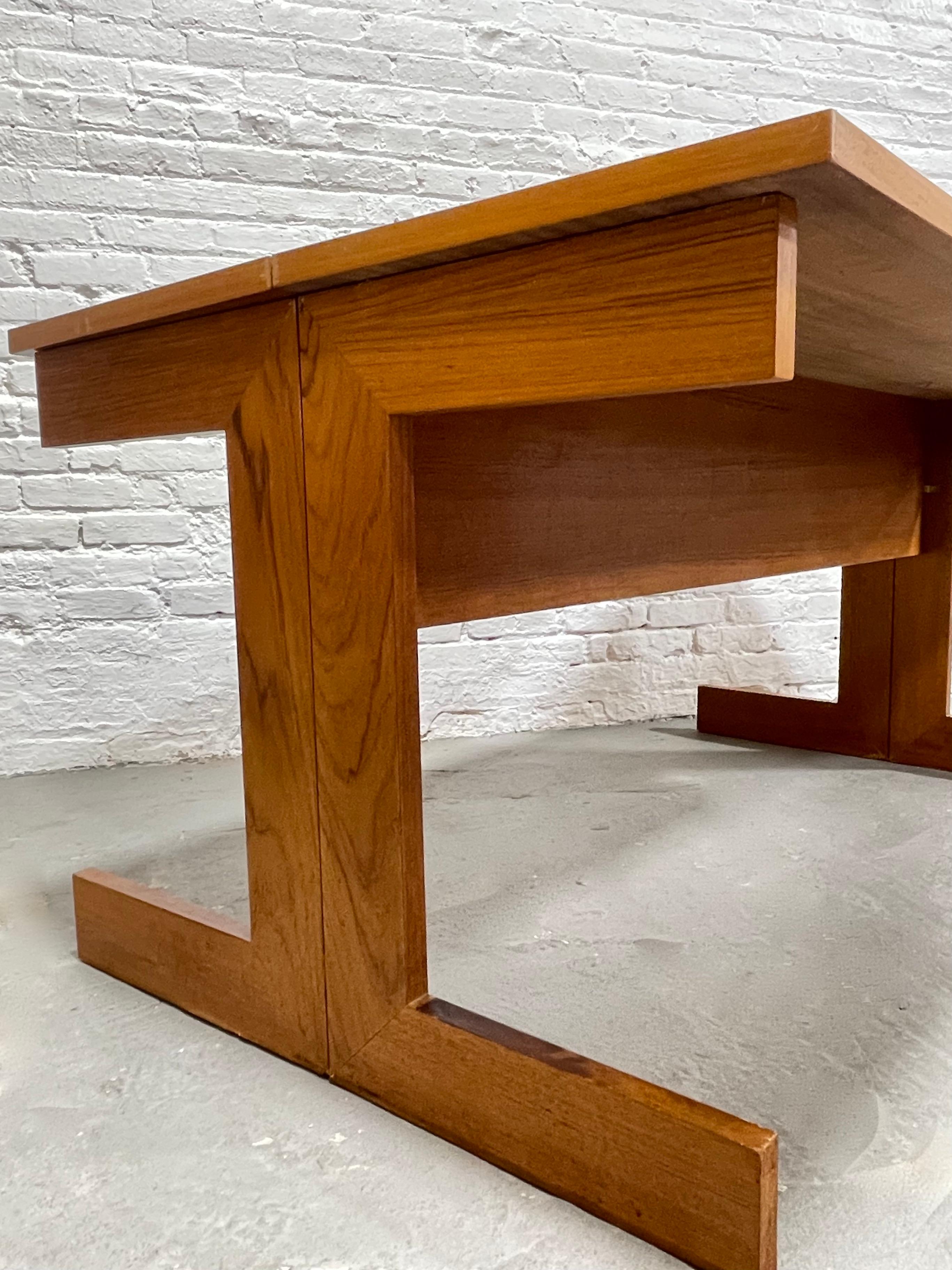 Mid Century Modern Teak EXPANDABLE Flip Top DESK / Dining TABLE For ...