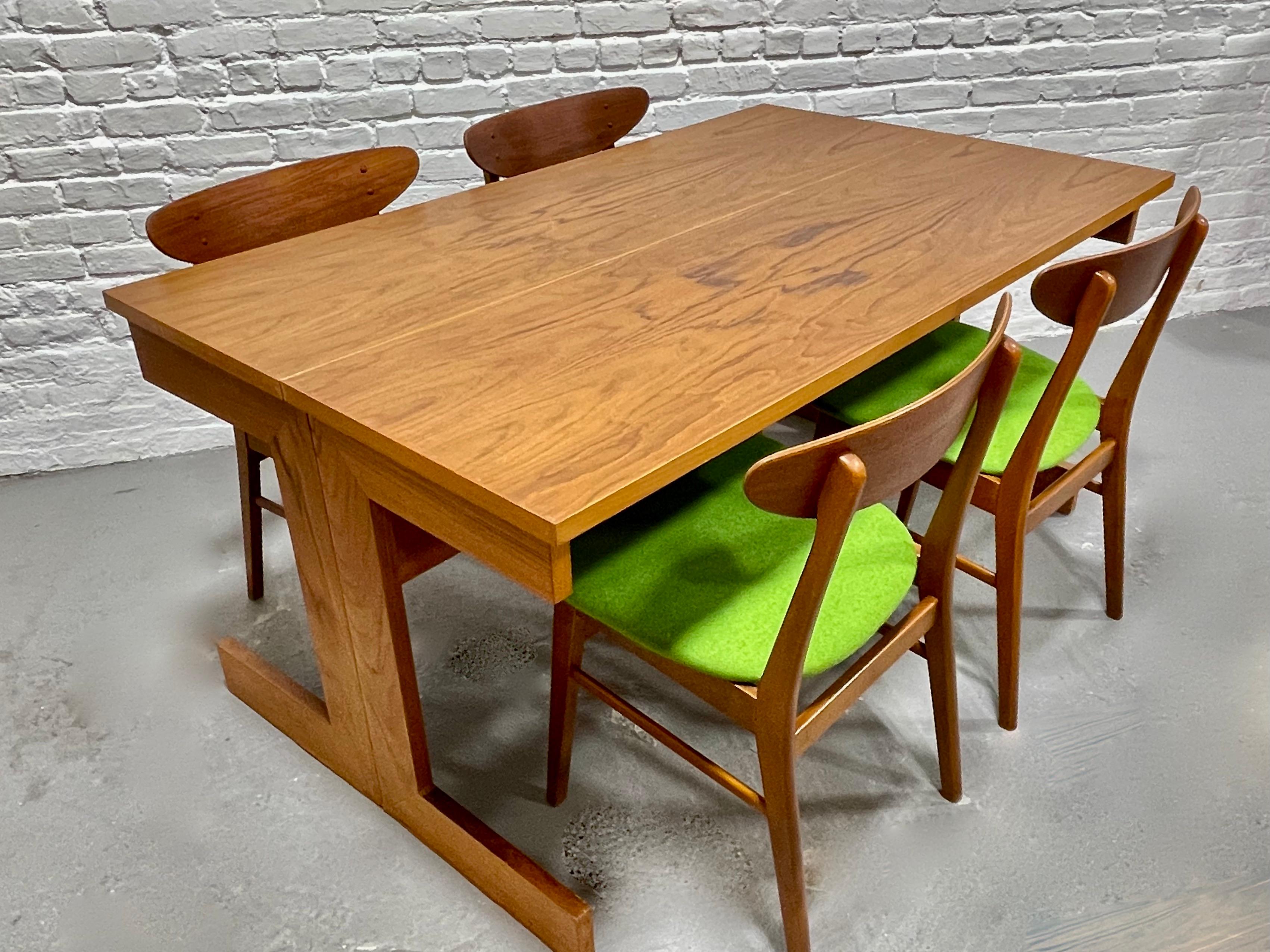 Mid Century Modern Teak EXPANDABLE Flip Top DESK / Dining TABLE For ...