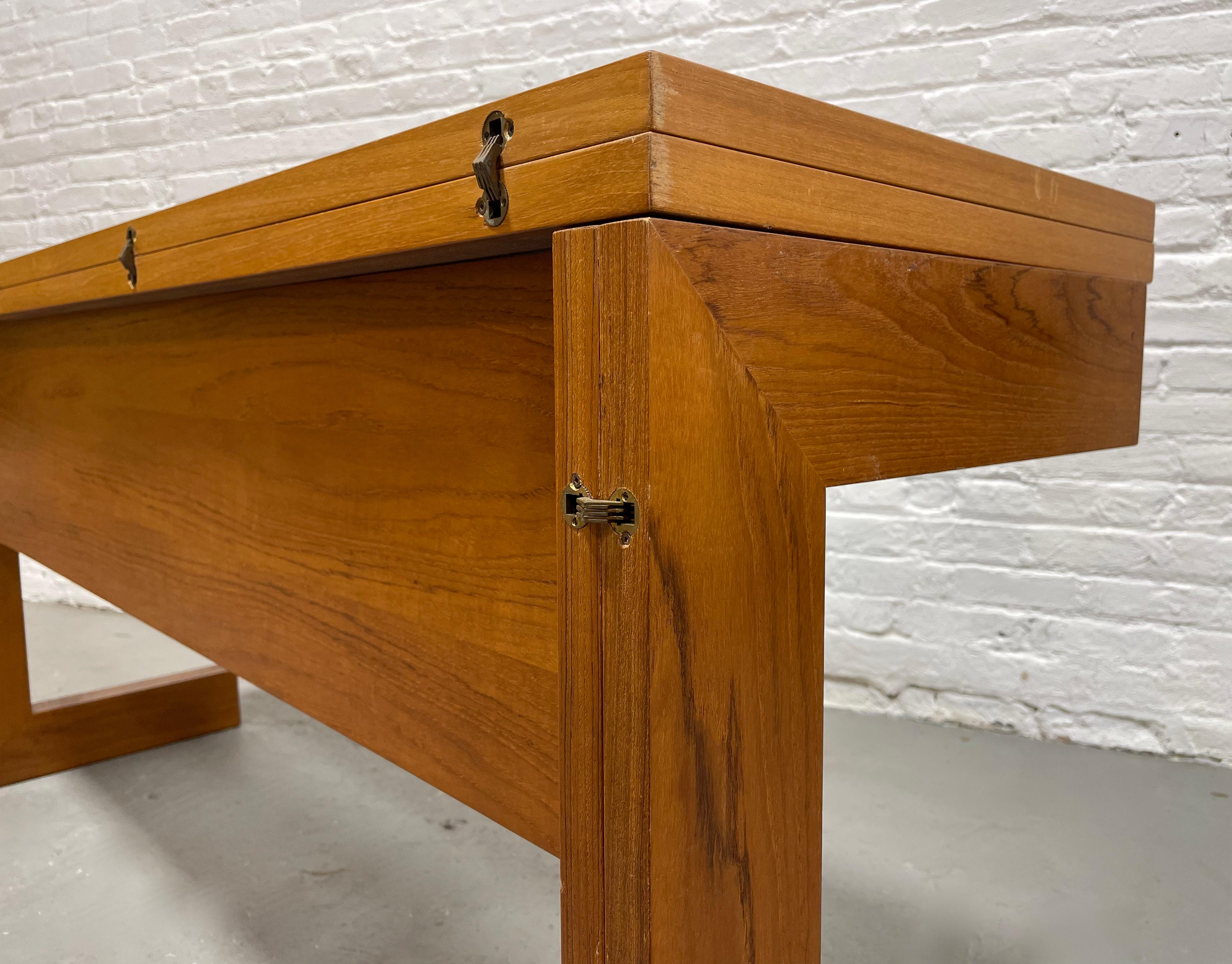 Mid Century Modern Teak EXPANDABLE Flip Top DESK / Dining TABLE For ...