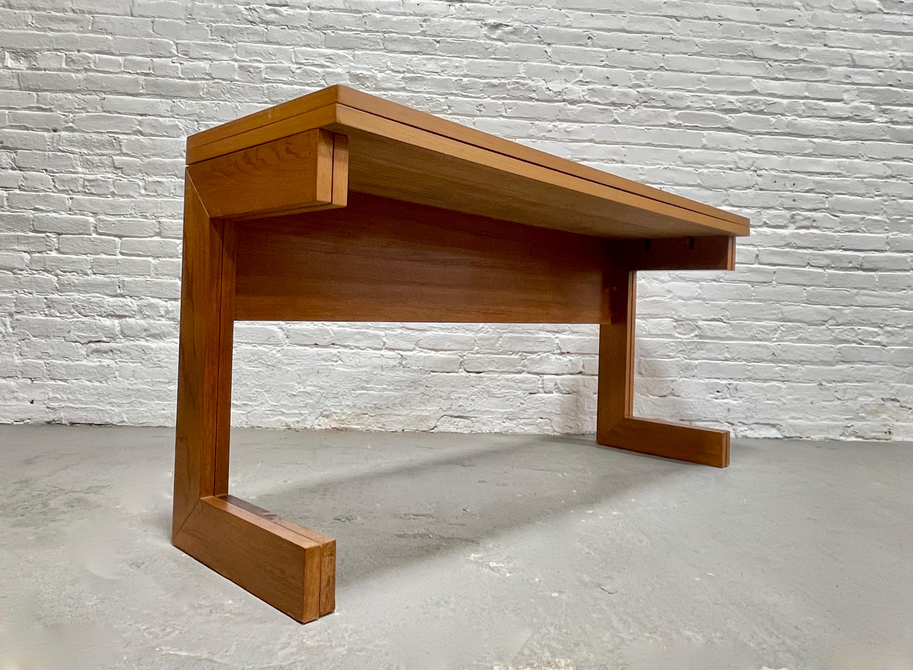 Mid Century Modern Teak EXPANDABLE Flip Top DESK / Dining TABLE For ...