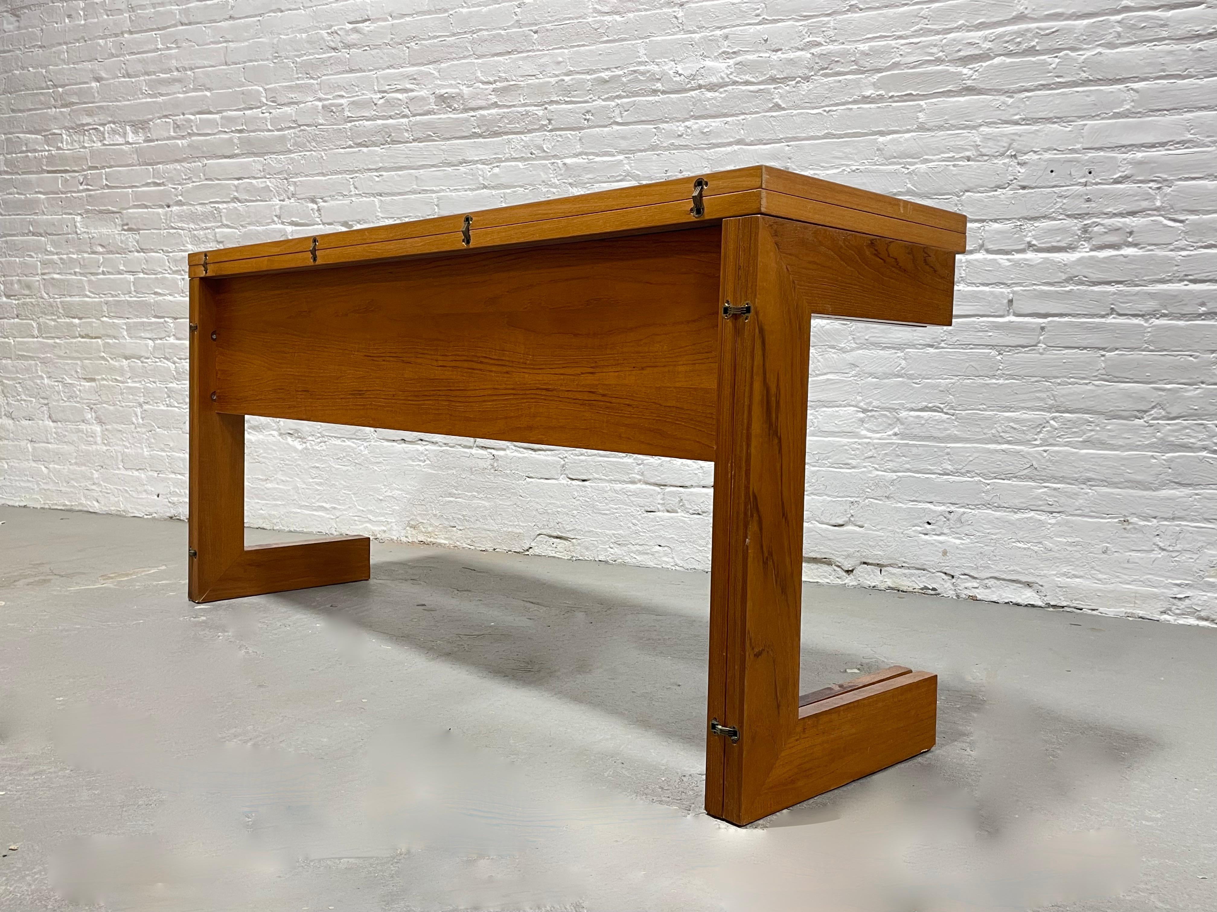 Mid Century Modern Teak EXPANDABLE Flip Top DESK / Dining TABLE For ...