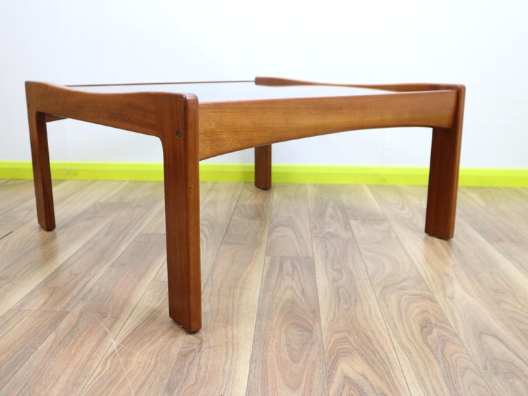Mid-Century Modern Teak Framed Myer Glass Coffee Table Vintage For Sale ...