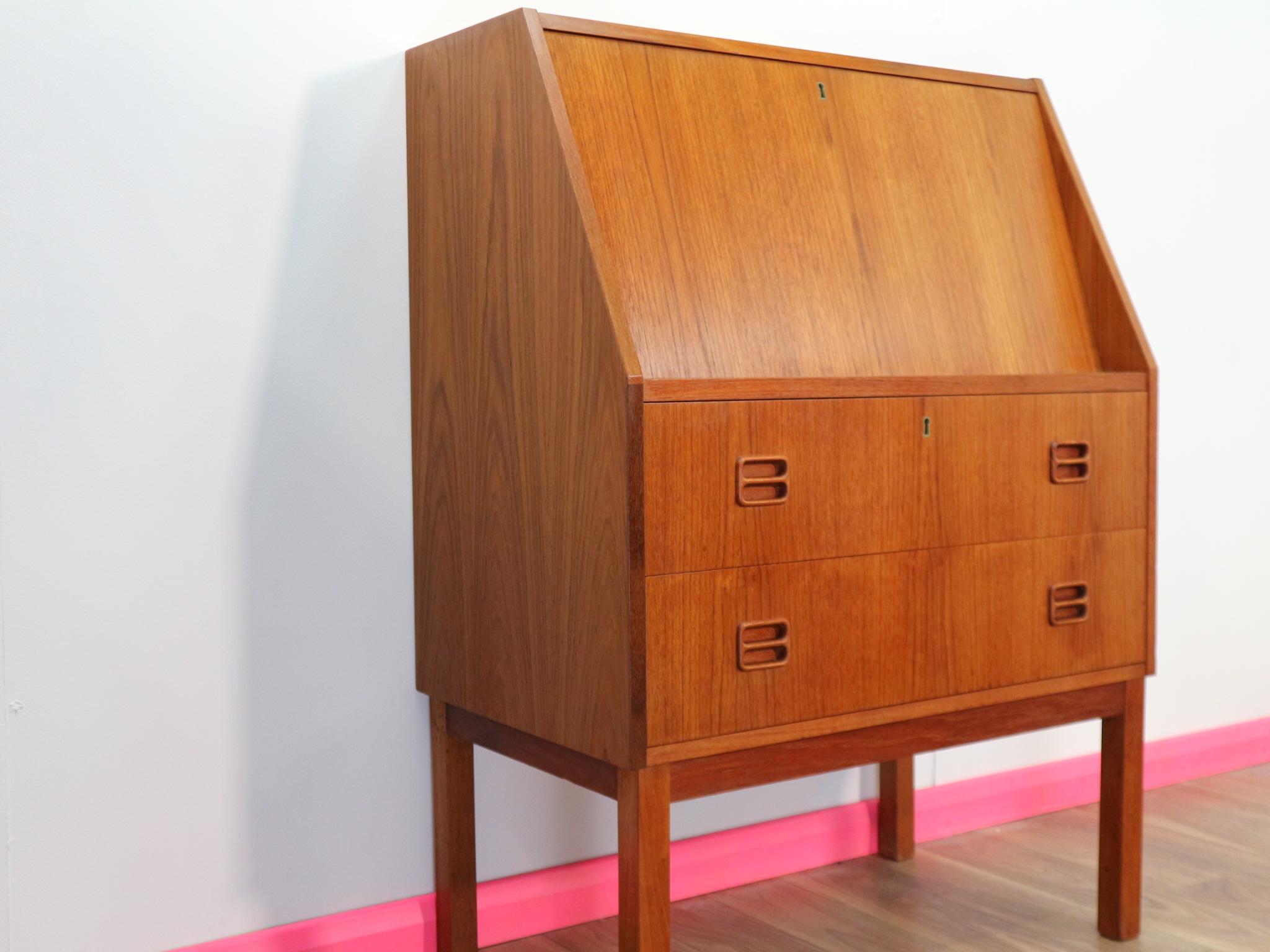 Mid Century Modern Teak Gunnar Nielsen Tibergaard Secretaire Desk ...