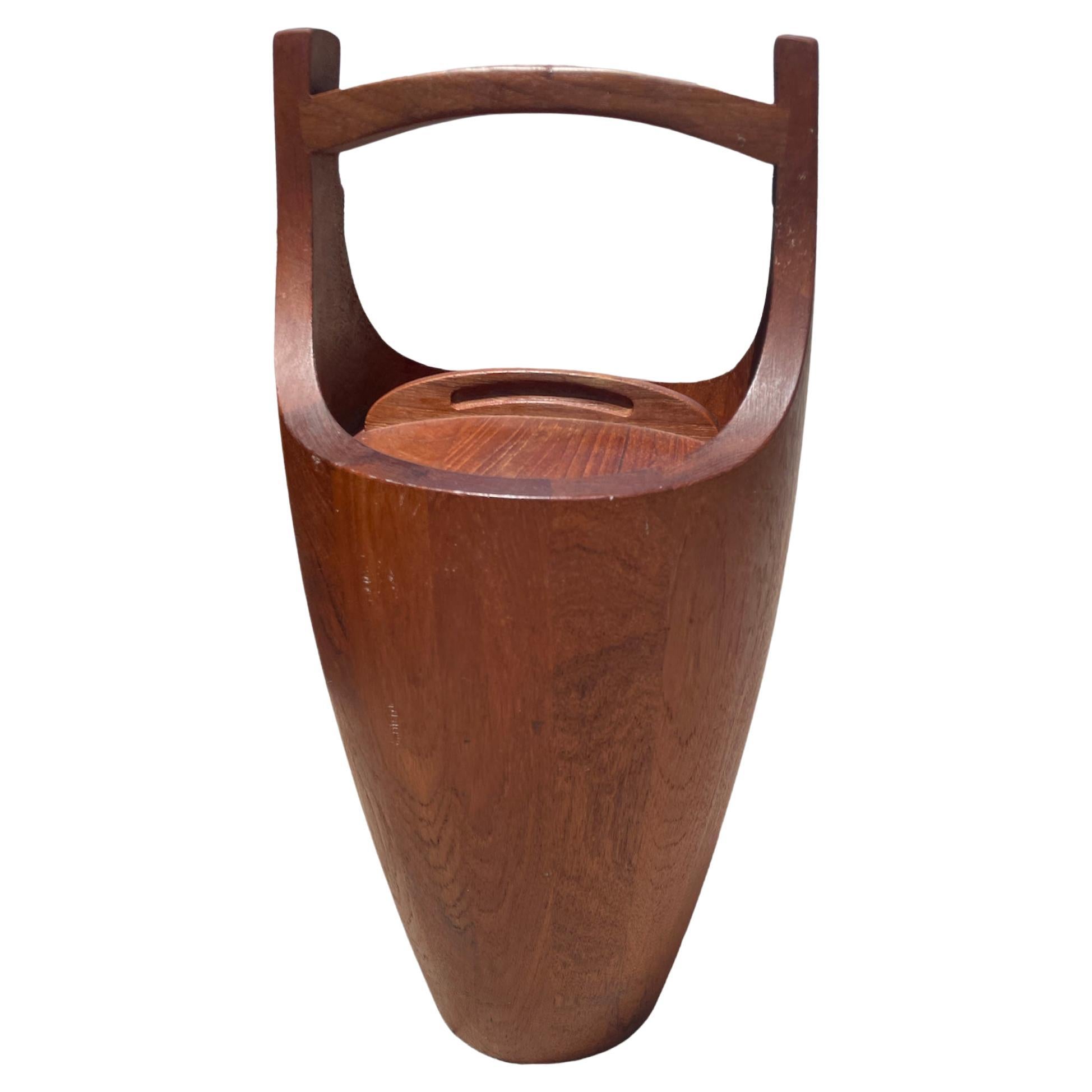 Mid-Century Square Teak Ice Bucket at 1stDibs