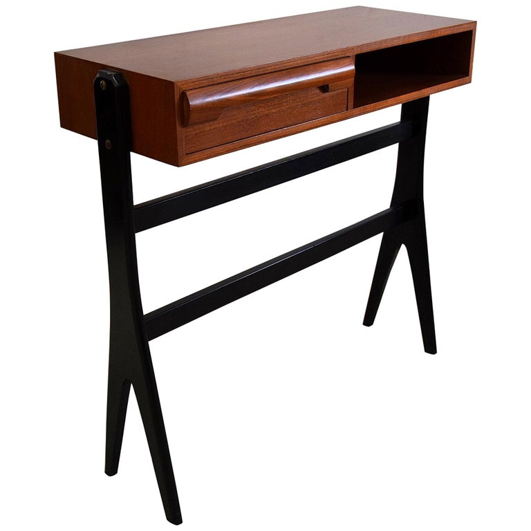 Mid-Century Modern Teak Italian Console at 1stDibs
