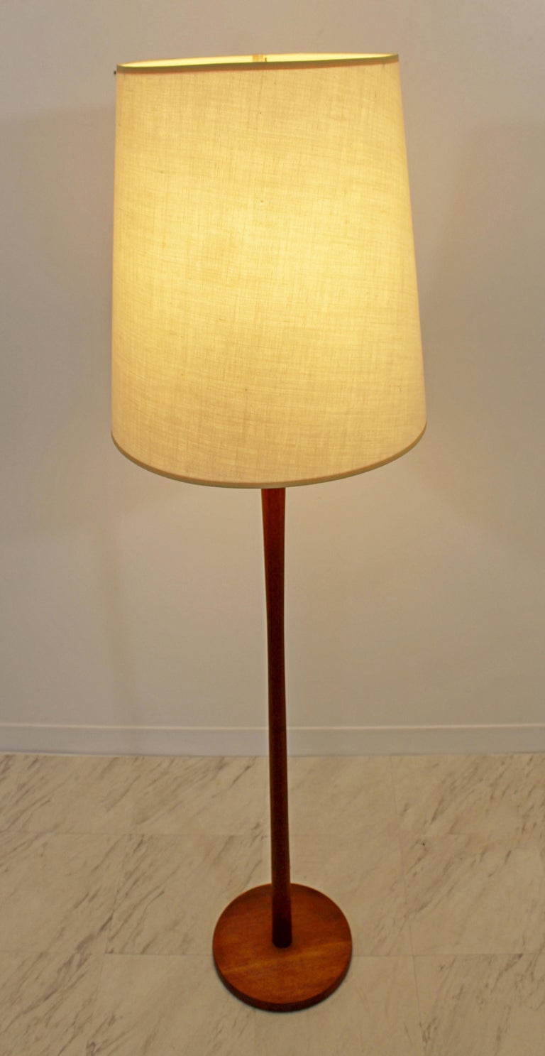 Mid-Century Modern Teak Minimalist Floor Lamp Original Shade Finial ...
