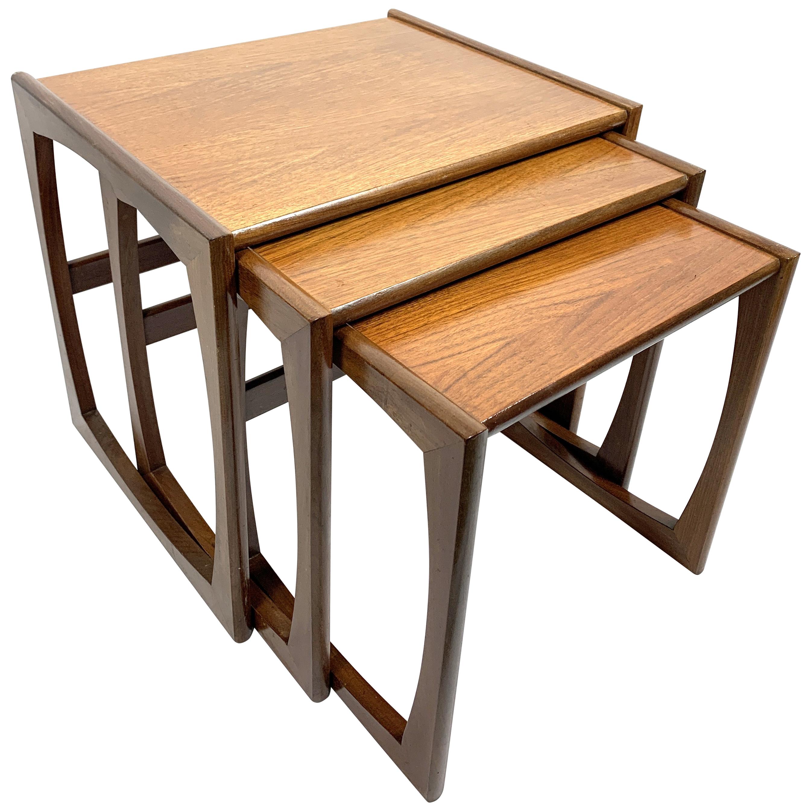 Mid-Century Modern Teak Nesting Tables, Set of 3, Scandinavia at 1stDibs