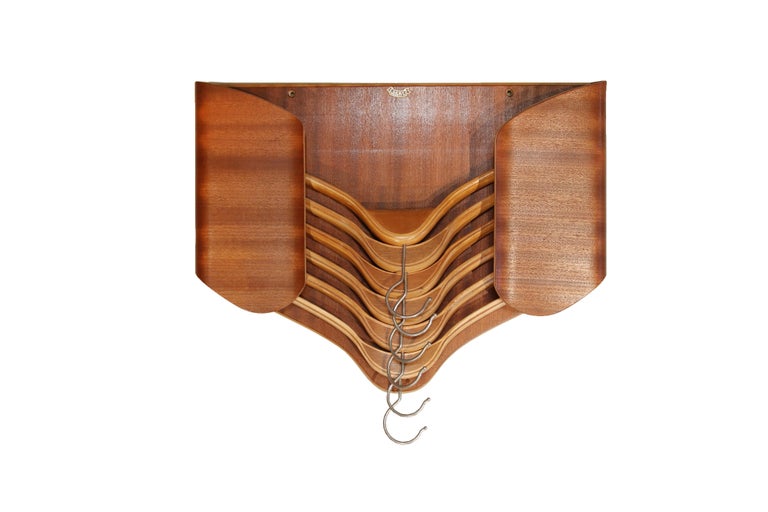 Mid-Century Modern Teak Plywood Coat Hanger Valet Storage, 1950's ...