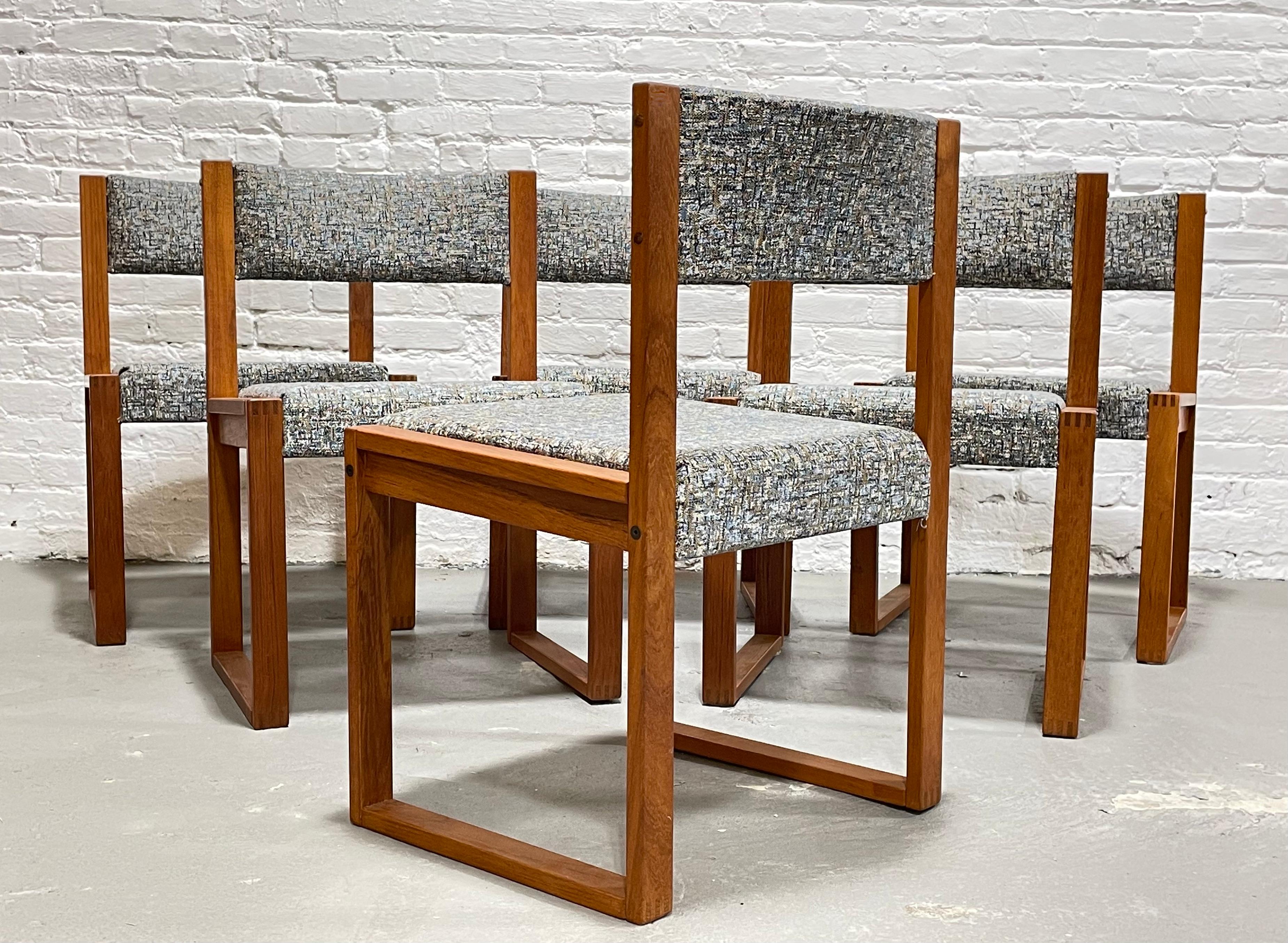 Mid Century MODERN Teak Square Leg DANISH Dining CHAIRS, Set/6 For Sale ...