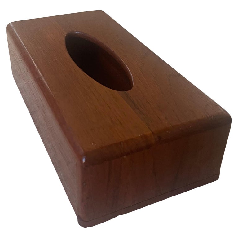 Mid-Century Modern Teak Tissue Box Cover For Sale at 1stDibs