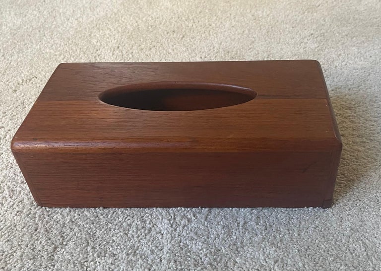 Mid-Century Modern Teak Tissue Box Cover For Sale at 1stDibs