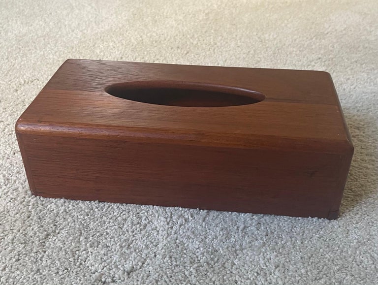 Mid-Century Modern Teak Tissue Box Cover For Sale at 1stDibs