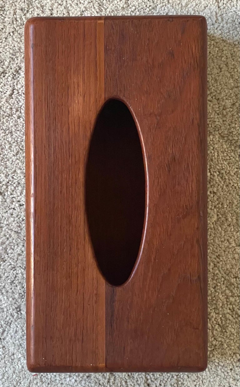 Mid-Century Modern Teak Tissue Box Cover For Sale at 1stDibs