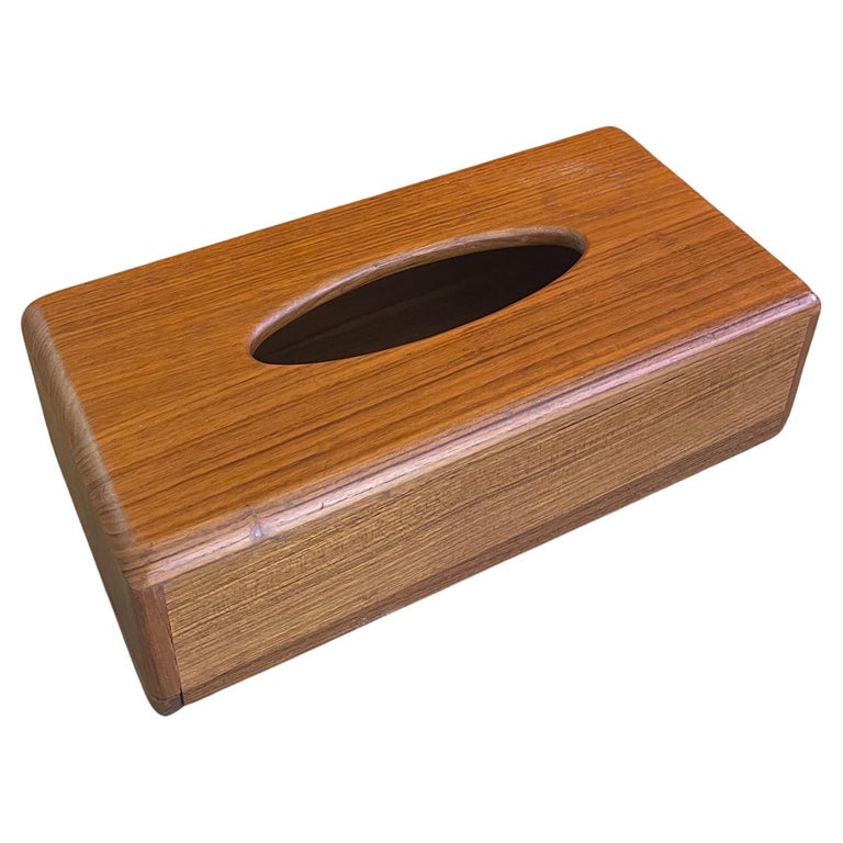 Mid-Century Modern Teak Tissue Box Cover For Sale at 1stDibs