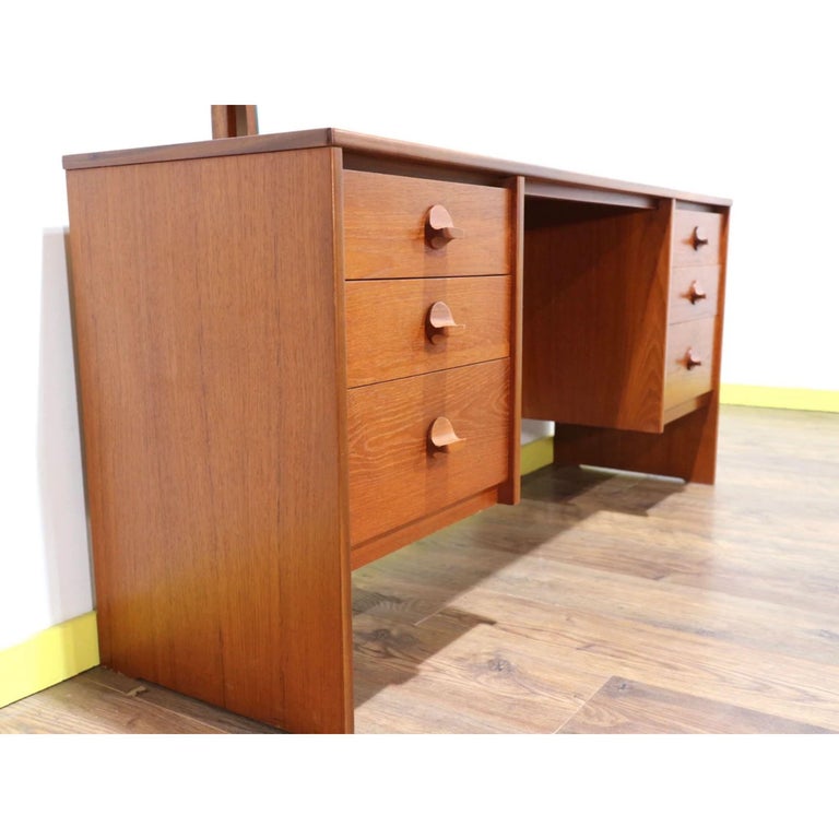 Mid-Century Modern Teak Vanity Desk by Stag Danish Style Vintage For ...