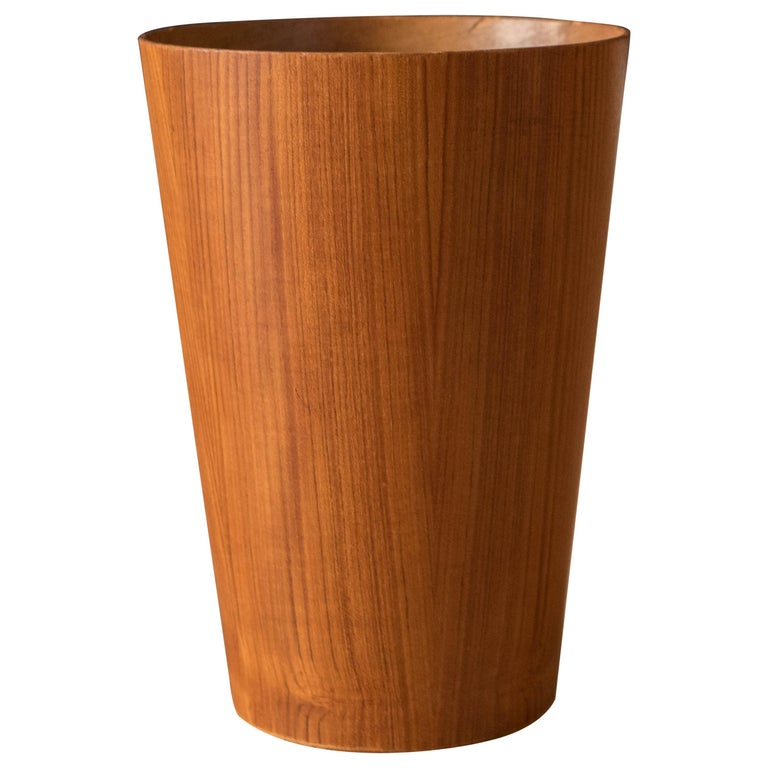 Mid-Century Modern Teak Waste Basket at 1stDibs