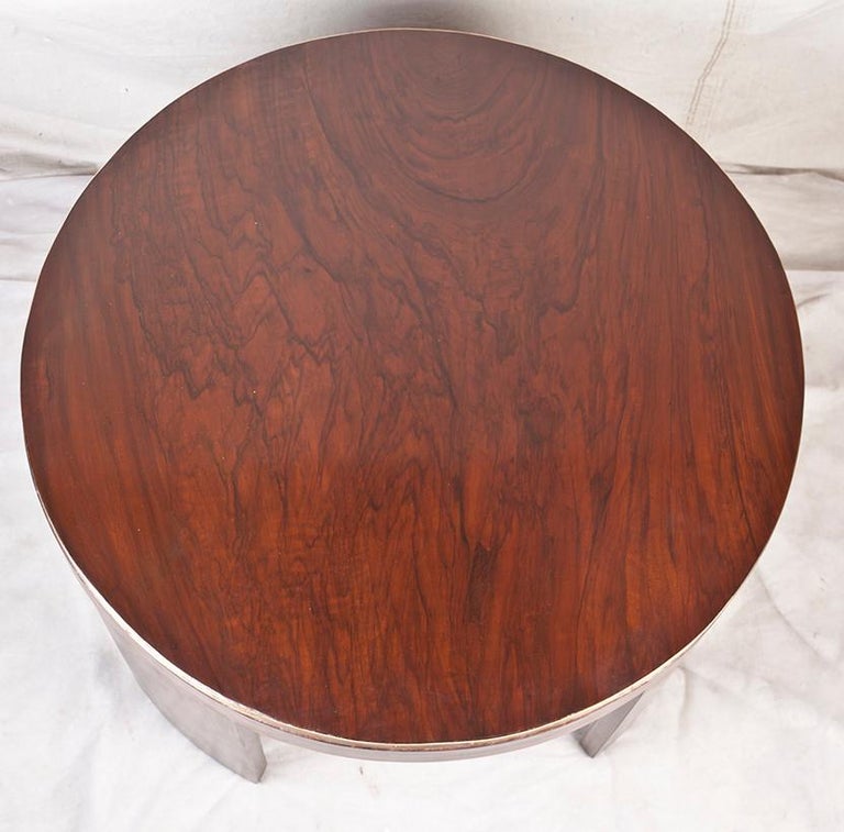 Mid-Century Modern Teak Wood Coffee or Drinks Table with Brass Border ...