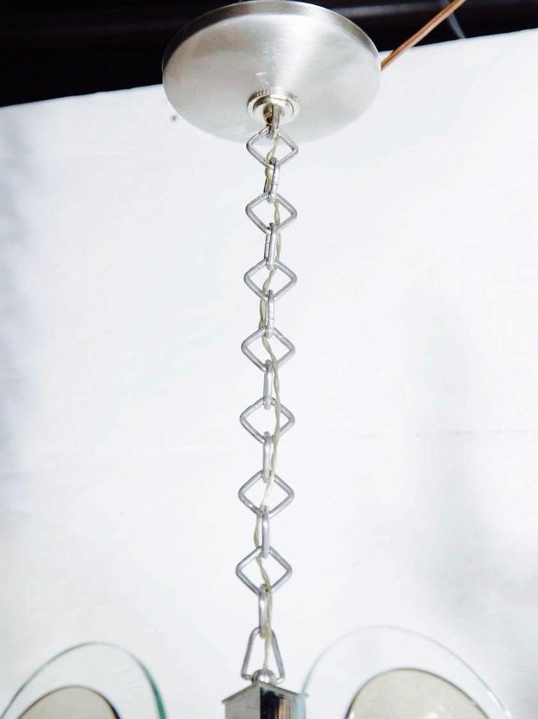 Mid-Century Modern Teardrop Four Arm Chandelier with Smoked Glass, c ...