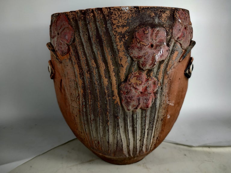 Mid-Century Modern Terracotta Sculptural Planter Jardiniere Style of ...