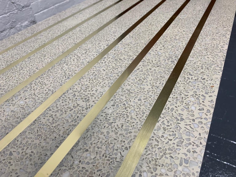 Mid-Century Modern Terrazzo Top with Brass Inlay Side Table For Sale at ...