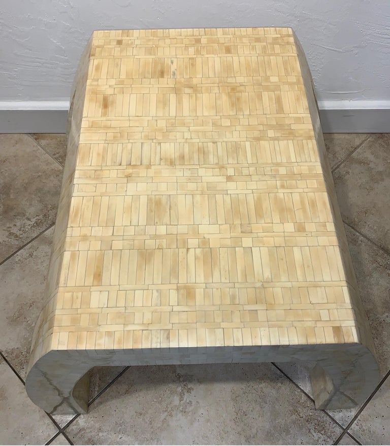 Mid-Century Modern Tessellated Bone End Table at 1stDibs