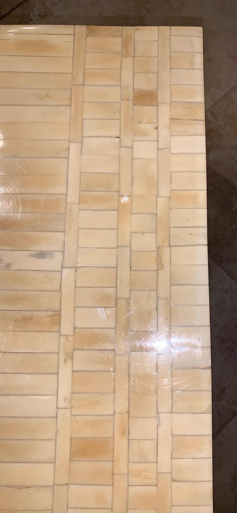 Mid-Century Modern Tessellated Bone End Table at 1stDibs