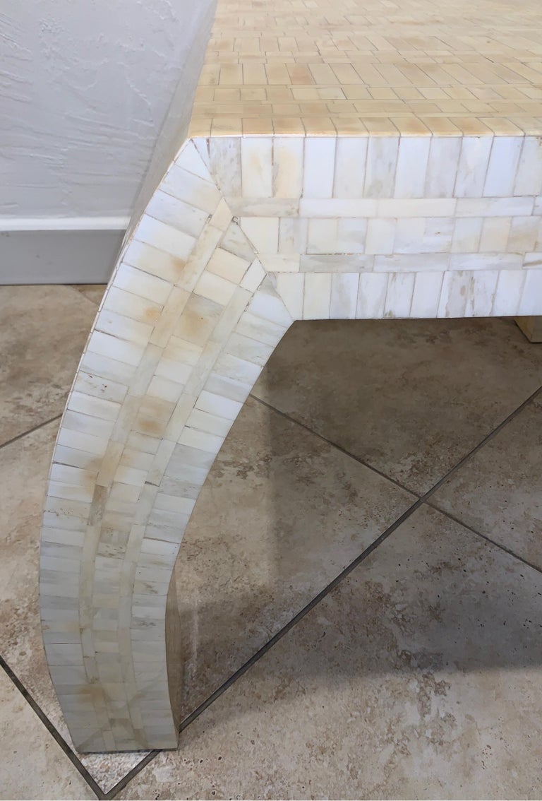 Mid-Century Modern Tessellated Bone End Table at 1stDibs