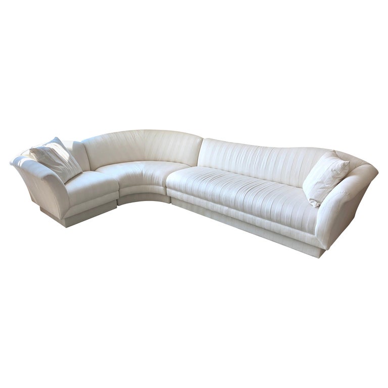 Mid-Century Modern Three Piece Ivory Sectional Sofa by Directional ...