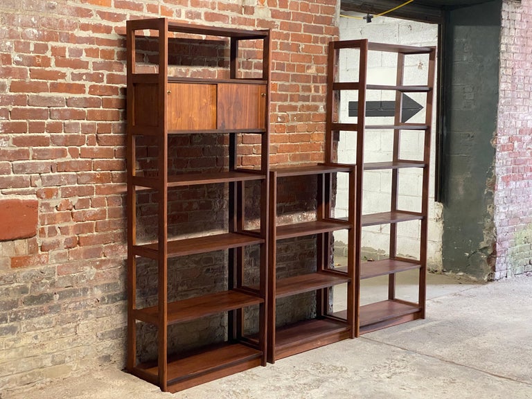 Mid-Century Modern Three Piece Walnut Free Standing Shelving Unit at ...