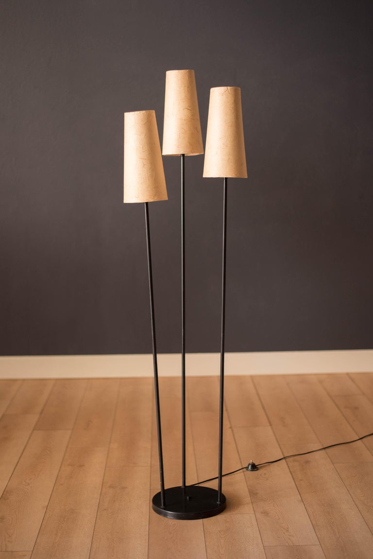 Mid Century Modern Three Shade Light Floor Lamp at 1stDibs